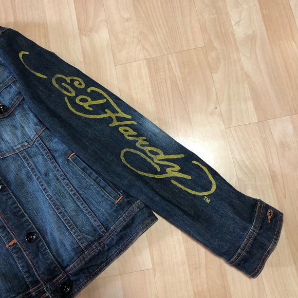 Ed Hardy | Jackets & Coats | Ed Hardy Authentic Tattoo Denim Jacket ...